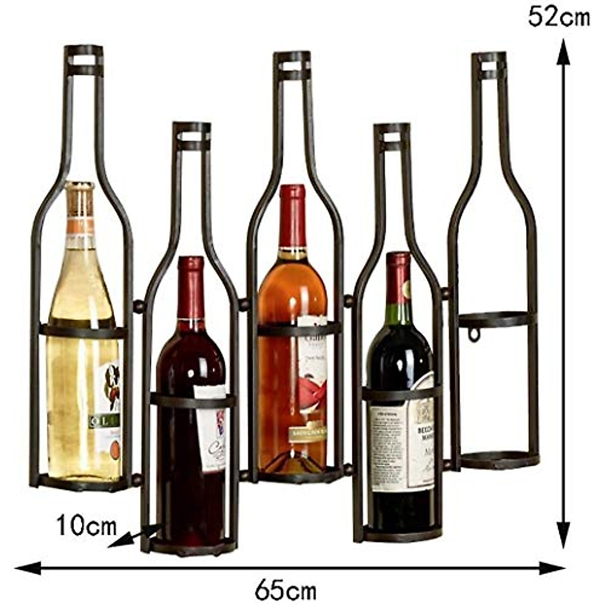 ZESUS American Style Creative Wrought Iron Wine Rack Wall-Mounted Wall Decoration Bar Counter Wall-Mounted Wine Cup Holder Storage/White