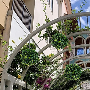 Azure Zone, Pack of 6 4" Artificial Boxwood Topiary Green Plant Balls Decorative Greenery Filler for Garden Home