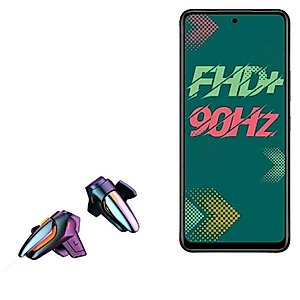BoxWave Gaming Gear Compatible with Infinix Hot 11s (Gaming Gear by BoxWave) - Touchscreen QuickTrigger, Trigger Buttons Quick Gaming Mobile FPS for Infinix Hot 11s - Jet Black