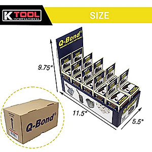 K Tool International 90003 Q Bond Ultra Strong Adhesive Kit for Garages, Repair Shops and, DIY, Hard Plastics/PVC/Metals, (2) Adhesive Bottles, (1) Plastic and (1) Metal Reinforcing Powders, 10 Pack