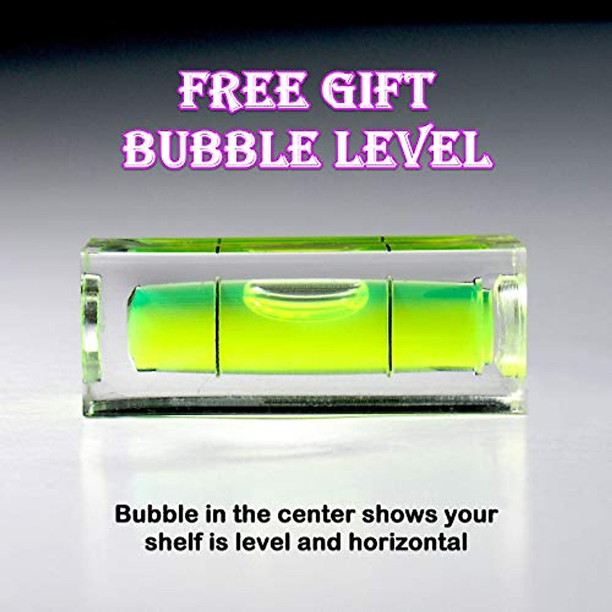 Simply Heaven Clear Vinyl Record Shelf Wall Mount 2 Pack Includes Bonus Bubble Level, Acrylic Album Record Holder, LP Display Floating Shelves