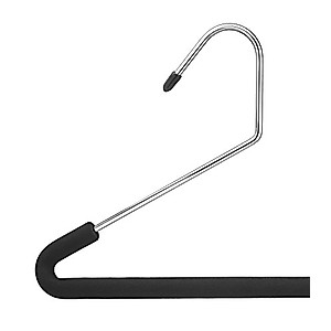 Whitmor Chrome & Foam Slack Hangers, S/3, Black, 0.46 x 14.375 x 6.5 inch