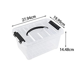 Xyskin 5.5 Qt. Plastic Storage Container Bin with Secure Lid and Latching Buckles, 6 Pack, Clear