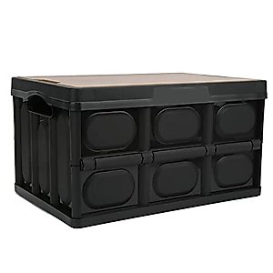Folding Storage Box, 30L Removable Multifunctional Outdoor Storage Box for Outdoor(Black)