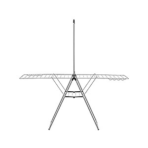 Brabantia HangOn Laundry Drying Rack with Garment Rail (82ft / Metallic Gray) Compact, Foldaway, Adjustable Indoor Stainless Steel Clothes Horse