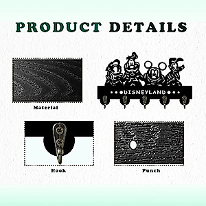 KingLive Decorative Key Holder for Wall - Pattern Wall Mounted Key Racks with 5 Key Hooks for Home Entryway, Hallway, Office Decor