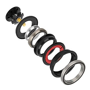 CCYLEZ Bearing Headset, Aluminium Alloy Tapered Fork Straight Tube 44/55mm Bearing Headset Cycling Accessory for Mountain Road