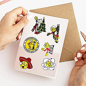 50 Pcs Reddy Kilowatt Sticker, Remember Kids Electricity Will Kill You Sticker, Electrical Electrician Stickers, Electric Will Shock You Decal for Car, Water Bottle, Laptop, Hard Hat Stickers Pack