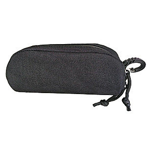 JOCTUBO Tactical Glasses Case Molle Glasses Pouch. Portable Eyeglasses Cases Eyewear Box. Eyeglass Case with Clip (Black)
