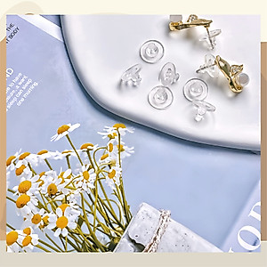 Earring Backings, Silicone Earring Backs with Pad, Rubber Earring Back Replacement, Soft Jewelry Findings (100)