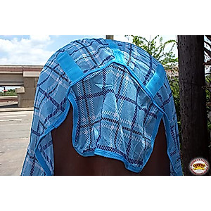 HILASON 75 Inches Horse Fly Sheet Ultra Violet Rays Protect Mesh Bug Mosquito Summer Spring | Fly Sheet | Horse Turnout Sheet | Fly Sheet for Horses | Bug and Mosquito Protection | Fly Sheet for Horse