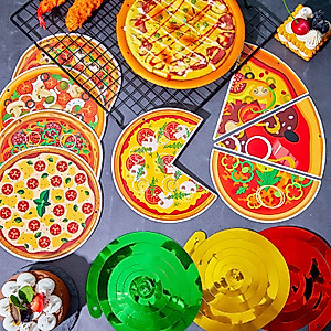 Teling 48 Pcs Pizza Party Decorations Pizza Hanging Swirl Themed Ceiling Decor Whirls for Birthday Party Supplies