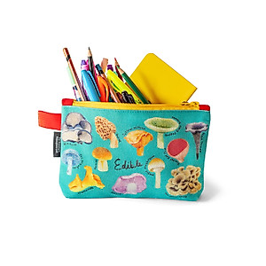 The Unemployed Philosophers Guild Mushroom Bag - 9" Canvas Zipper Toadstool and Nature Themed Pouch for Pencils, Tools, Cosmetics, Toiletries, and More