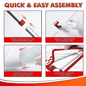 Spray Mop for Floor Cleaning, Dust Wet Mops for Floor Cleaning with 2 Washable Double-Sided Microfiber Pads, 650ML Refillable Bottle, Dry Wet Floor Mop for Hardwood Laminate and More Floors