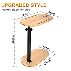 Bamboo Bathtub Tray Table, 15.7 inch Bath Tray, Bath Caddy Tray with Adjustable Height,Bathtub Tray Bracket with Wine Glass Phone Holder for Luxury Bathtub Home Spa Bathtub Accessories…