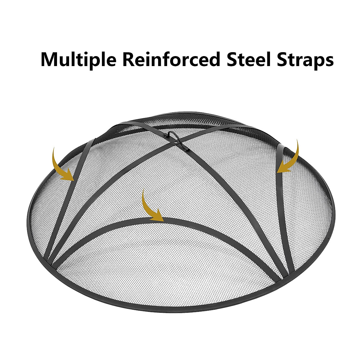 WeCooper 32In Reinforced Steel Round Fire Pit Screen Cover,Outdoor Patio FirePit Spark Screens,Heavy Duty Steel Mesh Fire Pit Ember Lid with Handle…