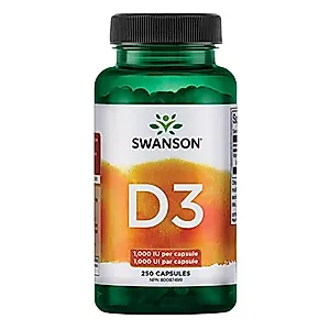 Swanson Vitamin D-3 (cholecalciferol) - High Potency - 1000 IU (25 mcg) 250 Capsules