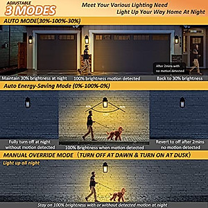 FILIYANO Motion Sensor Outdoor Wall Light - Black Dusk to Dawn Outdoor Lighting, LED Waterproof Exterior Light Fixture, Modern Porch Light Outside Wall Mount for House Patio Garage Garage, Anti-Rust