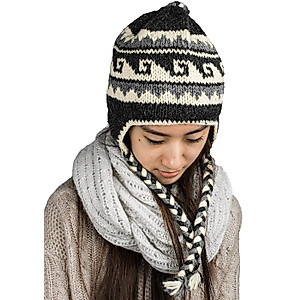 Tribe Azure Fair Trade Womens Beanie Hats, Warm Hats for Women Knit Hat for Women Women's Skullies & Beanie for Women (Grey)