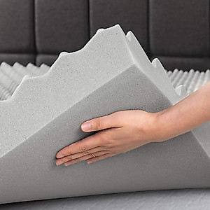 Best Price Mattress Mellow 4 Inch Egg Crate Memory Foam Mattress Topper with Infusion, Full