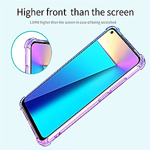 KOARWVC Case for Infinix Note 7 Case, X690 Case, Crystal Clear Case Gradient Slim Anti Scratch TPU Shockproof Protective Phone Cases Cover for Infinix note7 (Purple/Blue)