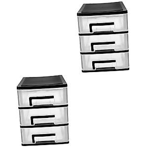 PRETYZOOM 2pcs Drawer Type Closet Multi-Layer Storage Shelf Storage Cabinet