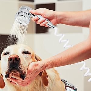 Elesunory Sink Faucet Sprayer Attachment- Adjustable 3 Sprayer Setting with ON/OFF Switch- Hand Held Shower Faucet Extender Up To 59Inch- Portable Shower Head with Hose for Hair Washing Dog Shower