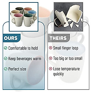 BTaT- Coffee Mugs, Set of 6, 12 oz(350ml), Mugs, Coffee Cups, Mugs for Coffee, Coffee Mug Set, Mug Set, Large Coffee Mugs, Coffee Cups Set, Ceramic Coffee Mug, Coffee Cup Set, Mother's Day Gift