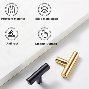 THSIREE 12PCS Cabinet Knobs, Cabinet Pulls Drawer Knobs, T Knobs Single Hole Cabinet Hardware with Screws, for Kitchen Bedroom Furniture, Silver