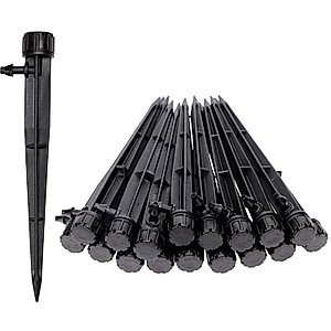 Mini Skater 360 Degree Adjustable Drip Emitters Sprayer Irrigation Drippers Sprinklers Watering Drippers on Stake Fit for 1/4 Inch (4/7mm) Drip Irrigation Tubing (Black,25Pcs)