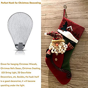 JINSHUNFA Adhesive Hooks, 304 Stainless Steel Towel Hooks Brushed Wall Hooks Sticky Hangers for Keys, Coats, Robe, Bags, Home, Kitchen, Bathroom (Set of 16) Utility Hooks