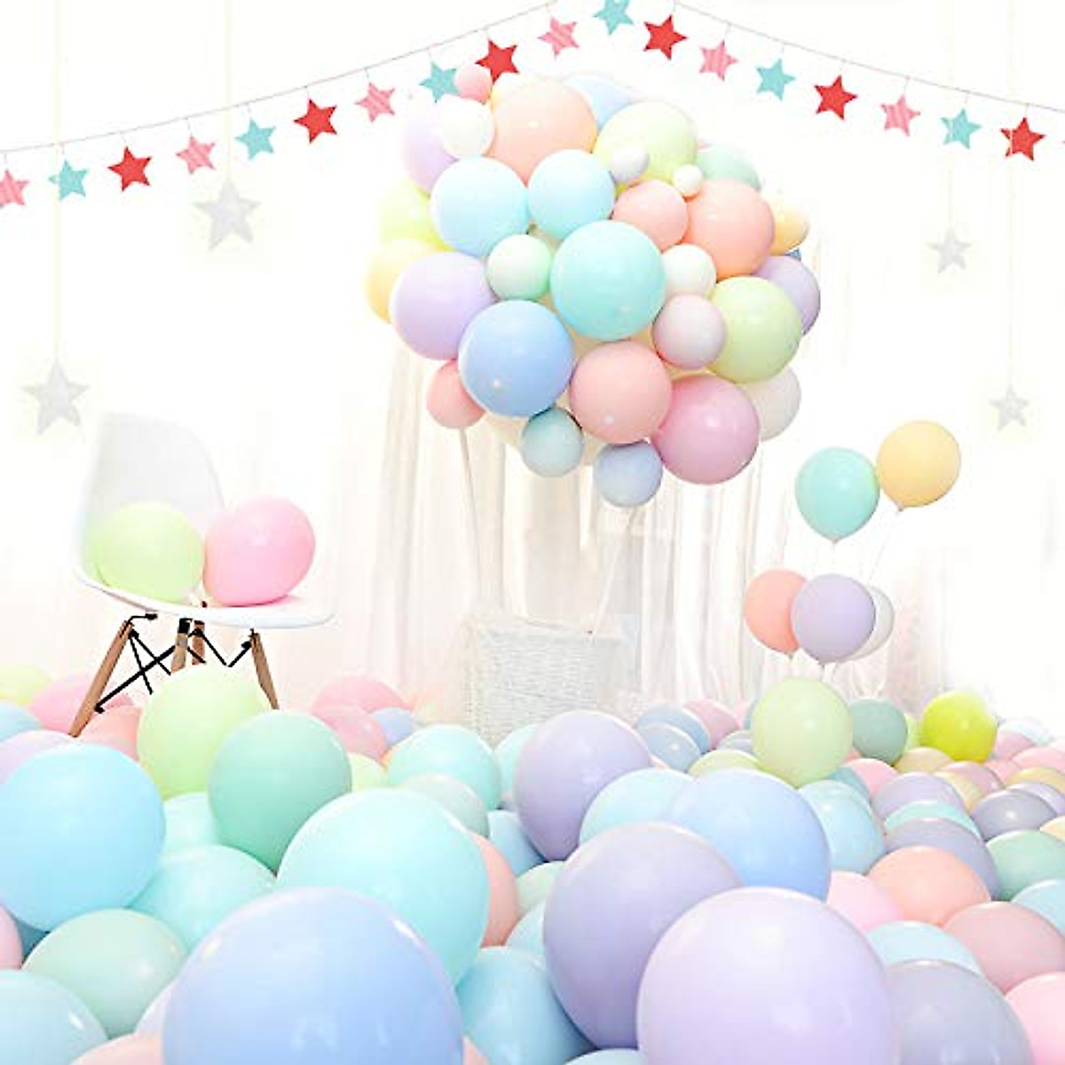 Party Pastel Balloons 100 Pcs 10" Macaron Candy Colored Latex Balloons for Birthday Wedding Engagement Anniversary Christmas Festival Picnic or Any Friends & Family Party Decorations- Multicolor