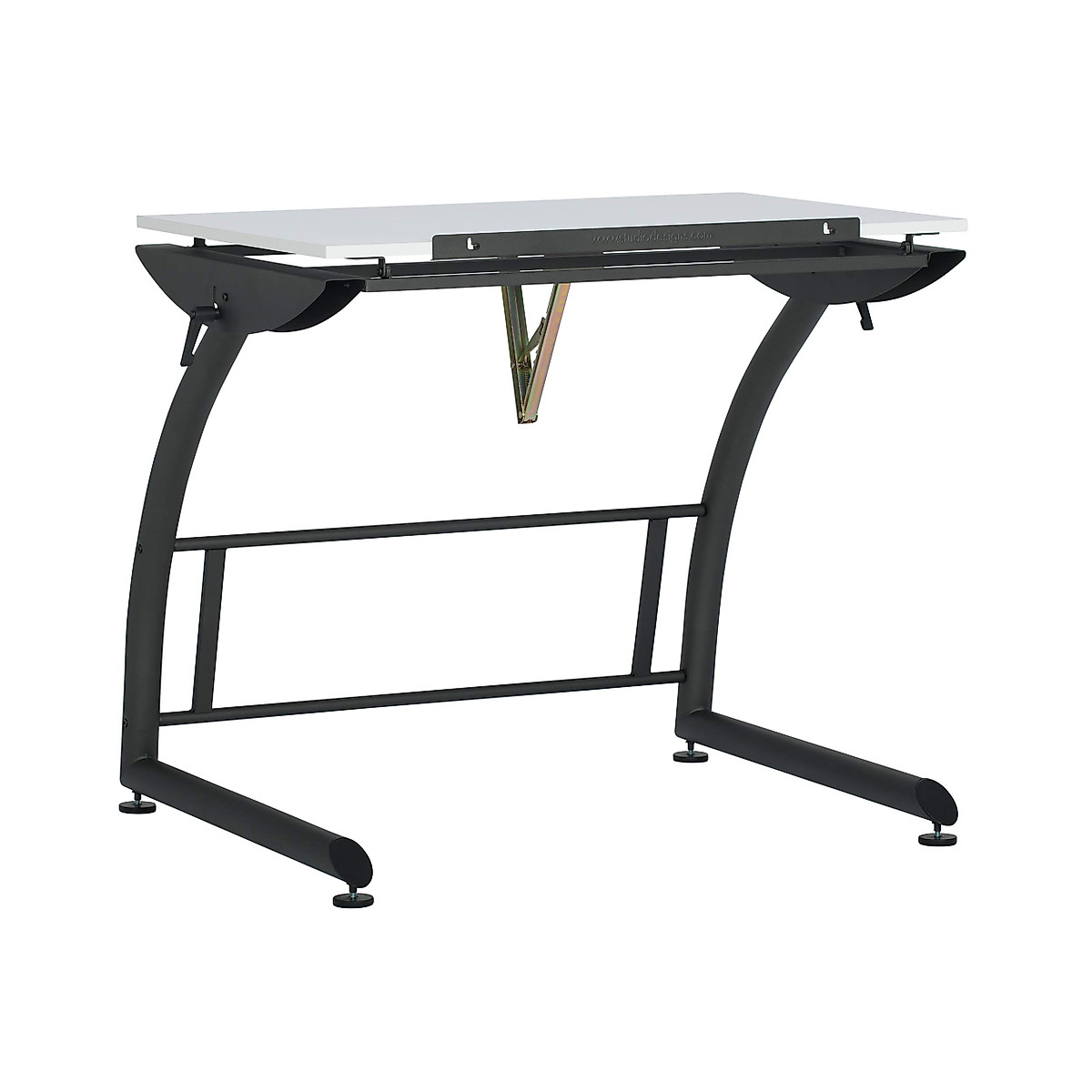 SD STUDIO DESIGNS Triflex Drawing Table, Sit to Stand Up Adjustable Office Home Computer Desk, 35.25" W X 23.5" D, Charcoal Black/White
