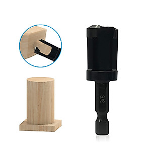 Wood Plug Cutters, 4 pcs Straight Wood Plug Cutters & 4 pcs Tapered Plug Cutters Set with 1/4 Hex Shank, Taper Cutting Tool Cork Drill Bit Knifes in 4 Sizes 1/4", 5/16", 3/8", and 1/2" Black