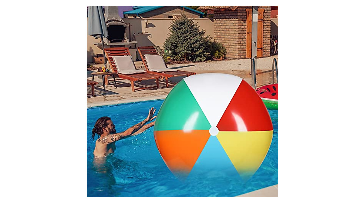 Giant 6FT Beach Balls - 3-Pack Rainbow Inflatable Fun
