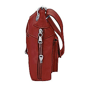 Concealed Carry Gun Purse - Twist Lock Pocket Crossbody Bag by Roma Leathers (Red)