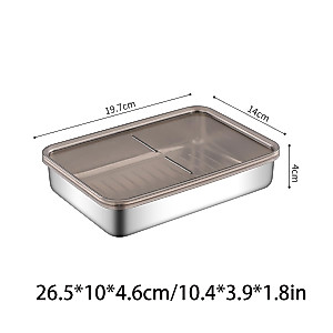 Alunsito 2 Pcs Deli Meat Container Bacon Container Long Deli Meat Storage Box with Airtight Lids Stackable Food Storage Containers for Refrigerator, Saving Lunch Ham, Spaghetti, Asparagus, Celery