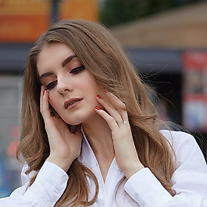 1.5ct Moissanite Promise Rings for Her, D Color VVS1 Clarity Lab Created Diamond Rings Brilliant Round Cut Side Stone Moissanite Engagement Ring Rhodium Plated S925 Sterling Silver Moissanite Rings