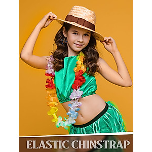 Tigeen 6 Pcs Stretchable Bowknot Hat Band Cowboy Hat Bands for Women Hat Bands Hat Ribbon Panama Straw Hat Accessories (Retro Colors)