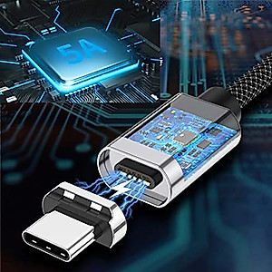 iAXBi usbc to usbc Cable Magnetic Charging Cable (2 Pack, 5ft, 6.6ft) PD100w Laptop Charging Cable 20V/5A Compatible with MacBook, iPad Pro, Galaxy S22, USB C Devices.