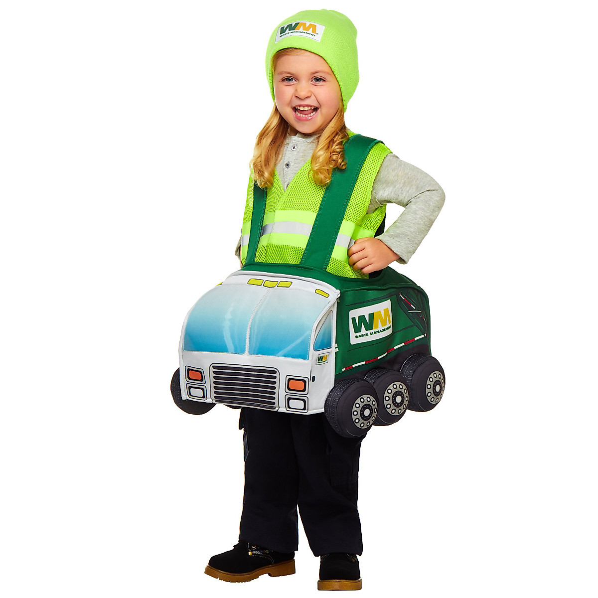 Spirit Halloween Toddler Waste Management Garbage Truck Ride-A-Long Costume | OFFICIALLY LICENSED