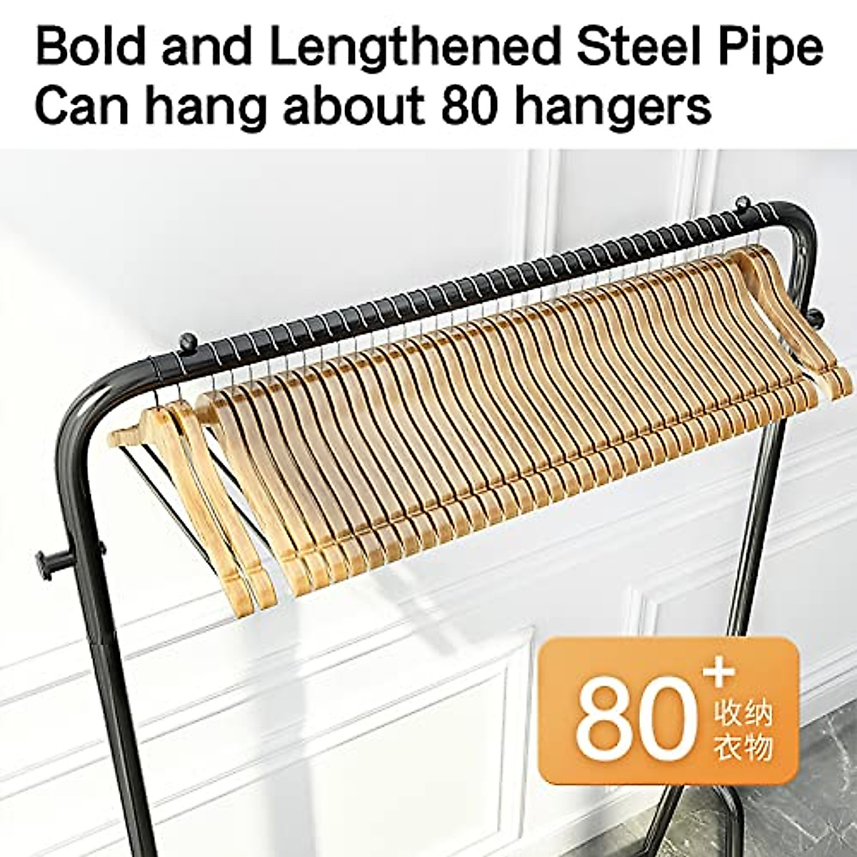 Garment Rack Storage Shelves Clothes Rack, Metal Clothing Rack Freestanding Closet Organizer for Hanging Clothes, Portable Multi-Functional Standard Rod with Bottom Rack, 150×147cm
