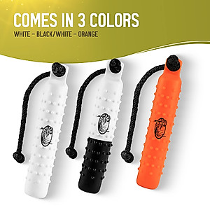 HuntEmUp Standard Size Plastic Dog Training Bumper with Throw Rope Dog Retrieving Dummy Duck Dog Hunting Training Tool Highly Visible Dog Float Toy – Orange