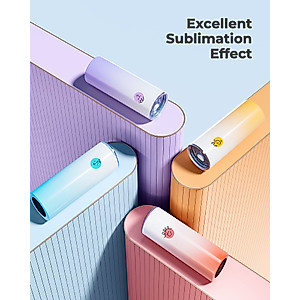 Hiipoo Sublimation Tumblers Bulk 20 oz Skinny, Stainless Steel Double Wall Insulated Straight Tumbler Cups Blank White with 4 Lids, 4 Straws and Brushes,5 Shrink Wrap Films(4 Pack )