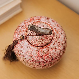 OneWorld Memorials Pet Branch Ceramic Funeral Pet Cremation Urn for Memorials - Holds Up to 30 Cubic Inches of Ashes - Small Sakura Pink