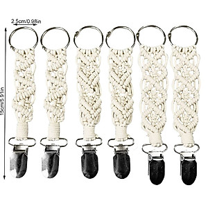 6 Pcs Hat Strap Clips for Travel, Hat Clip for Travel Handbag Backpack Luggage, Woven Fabric Hat Clips for Women, Kids, Adults, Outdoor Travel Accessory Chains