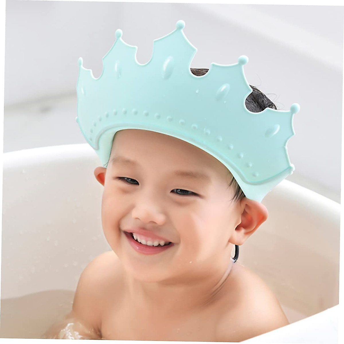 Plastic Shower Cap Shower Bathing Bath Shampoo Safe Visor Hair Soft Cap Blue for Supplies Washing Shape Hat Green Crown Adjustable Caps Silicone Swim Cap