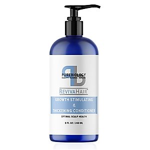 Pure Biology 8 Fl Oz Biotin Conditioner Volumizing Hair Conditioner with Coconut Oil, Argan Oil & Rosemary Oil for Thinning Hair & Dry Hair