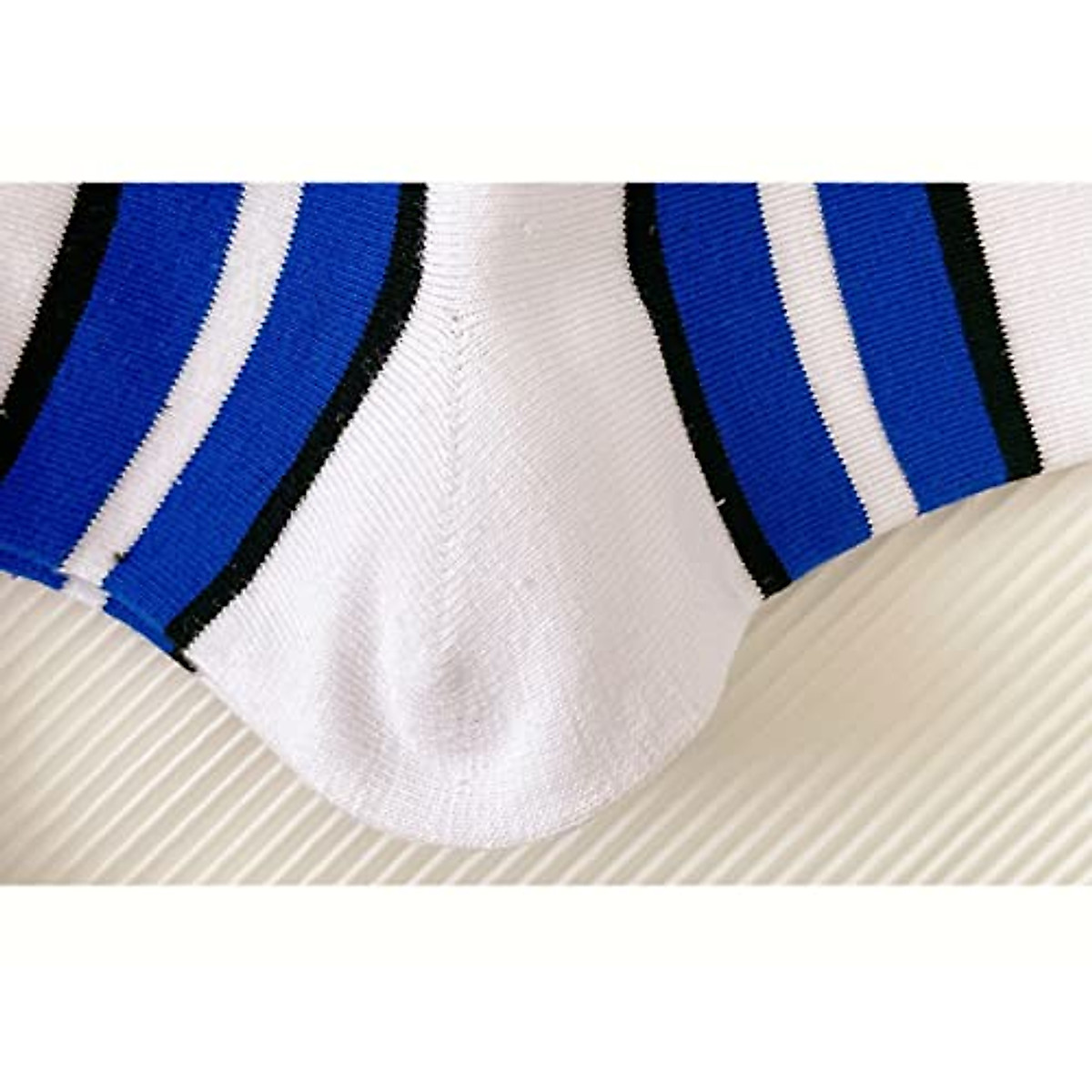 ZINDE 6 Pairs Soft Cotton Socks for Women Girl Thick Knit Breathable Cute Stripe Fashion Above Ankle Crew Socks Set (6 Pairs-10)