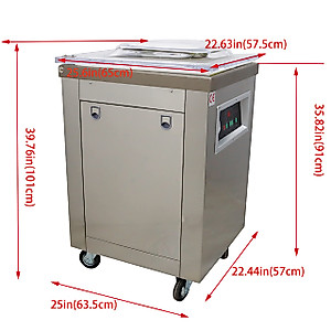 INTBUYING Single Chamber Vacuum Packaging Machine DZ500 Vacuum Seal Machine Stainless Steel Vacuum Sealing Machine Packaging Sealer 20inch Sealing Length 110V